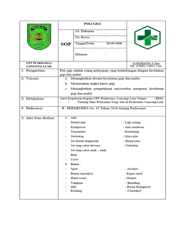 Sop Poli Gigi | PDF | Pengembangan Diri | Sains & Matematika
