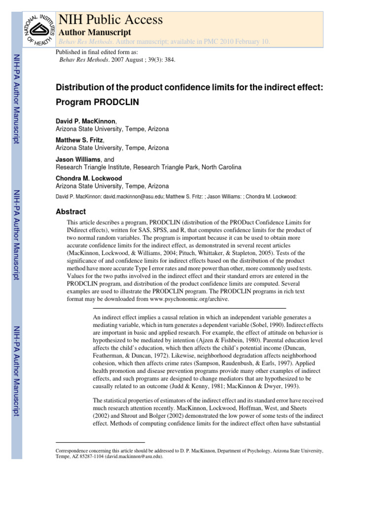Distribution of The Product Confidence L | PDF | Estimator ...