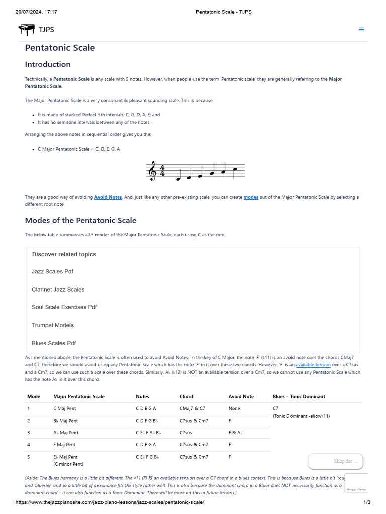 Pentatonic Scale - TJPS | PDF | Scale (Music) | Chord (Music)