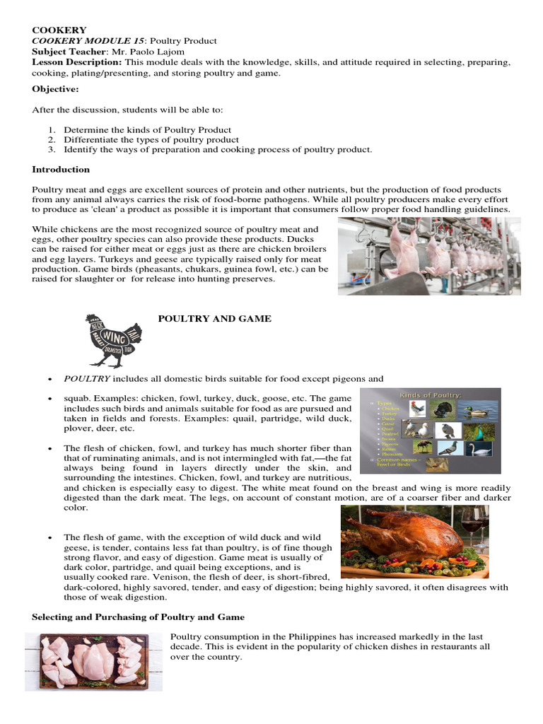 Module Week 15 | PDF | Poultry | Meat