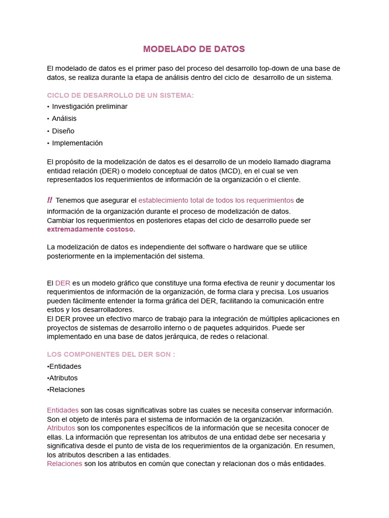 Modelado de Datos | PDF | Ingeniería de software | Ingeniería de Sistemas