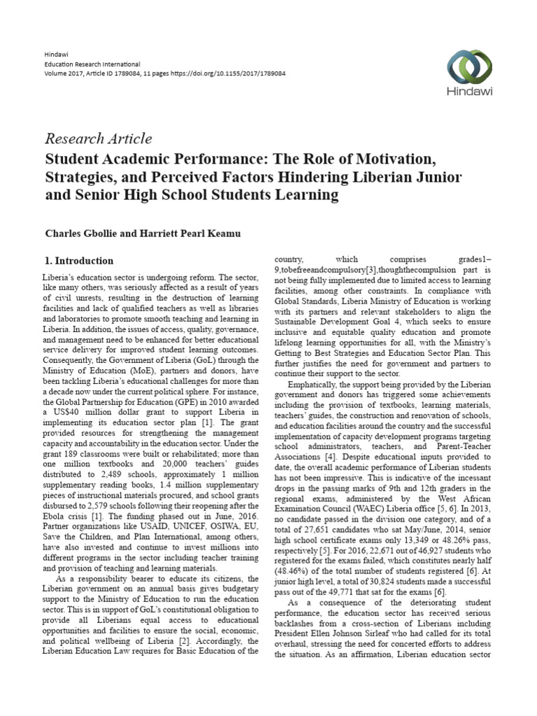 Student Academic Performance | PDF | Self Efficacy | Motivation