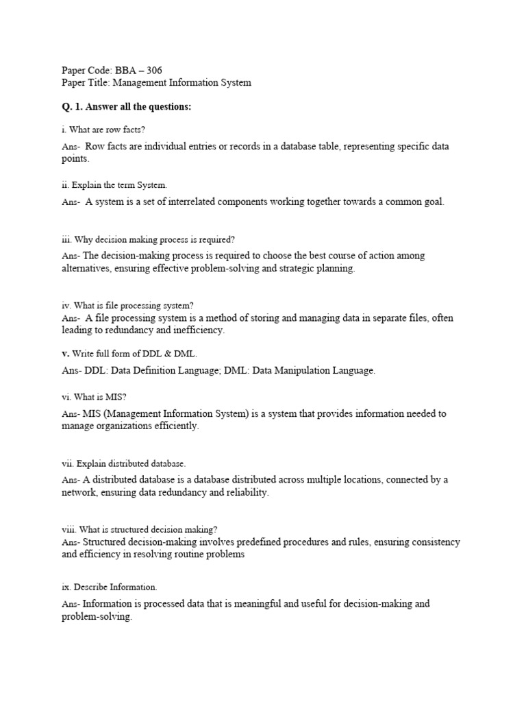 Management Information System | PDF | Decision Making | Risk