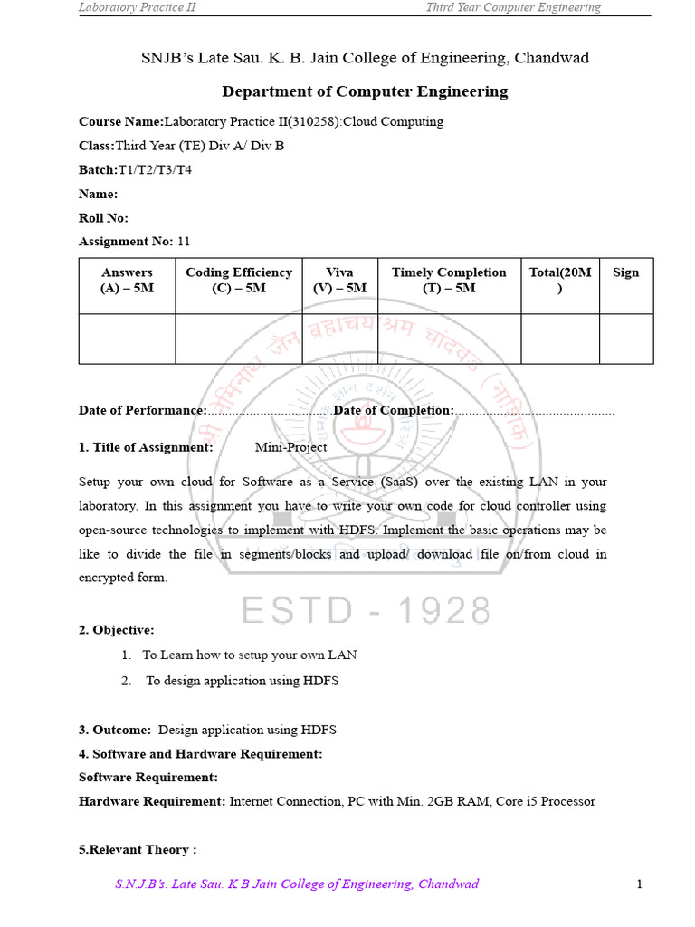 CC Assignment - 11 - LP-II | PDF | Apache Hadoop | Cloud Computing