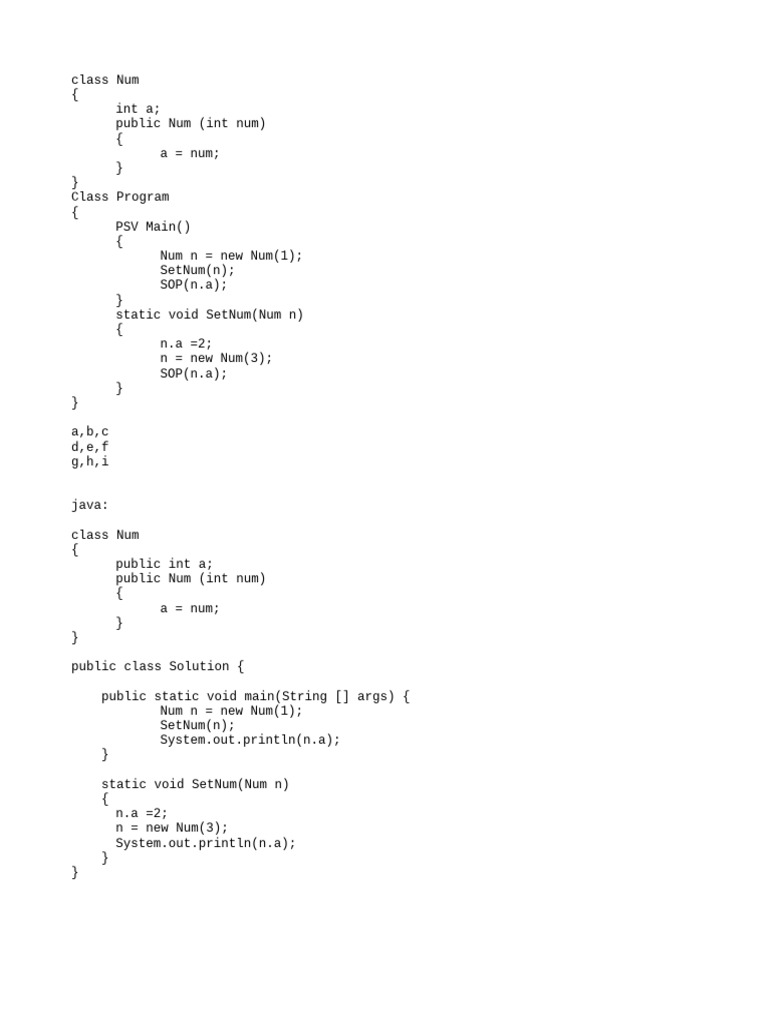 Java Class Example: Object Manipulation | PDF