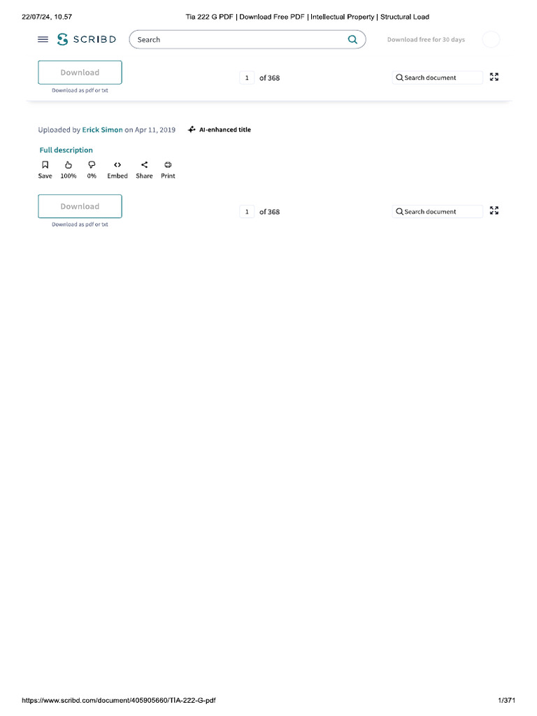 Tia 222 G PDF - Download Free PDF - Intellectual Property - Structural Load | PDF