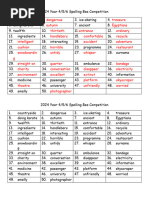 5th Grade Spelling Bee 2025 | PDF | Zoology