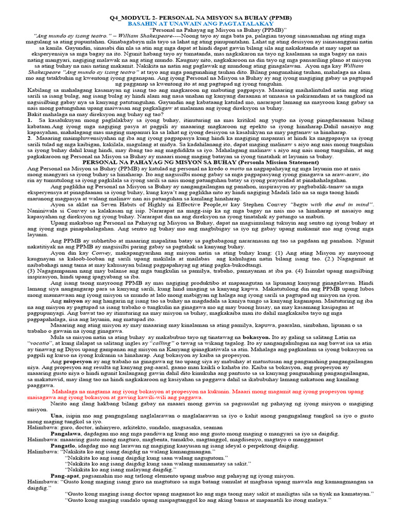 Q4 G9-Modyul-2 PPMB | PDF