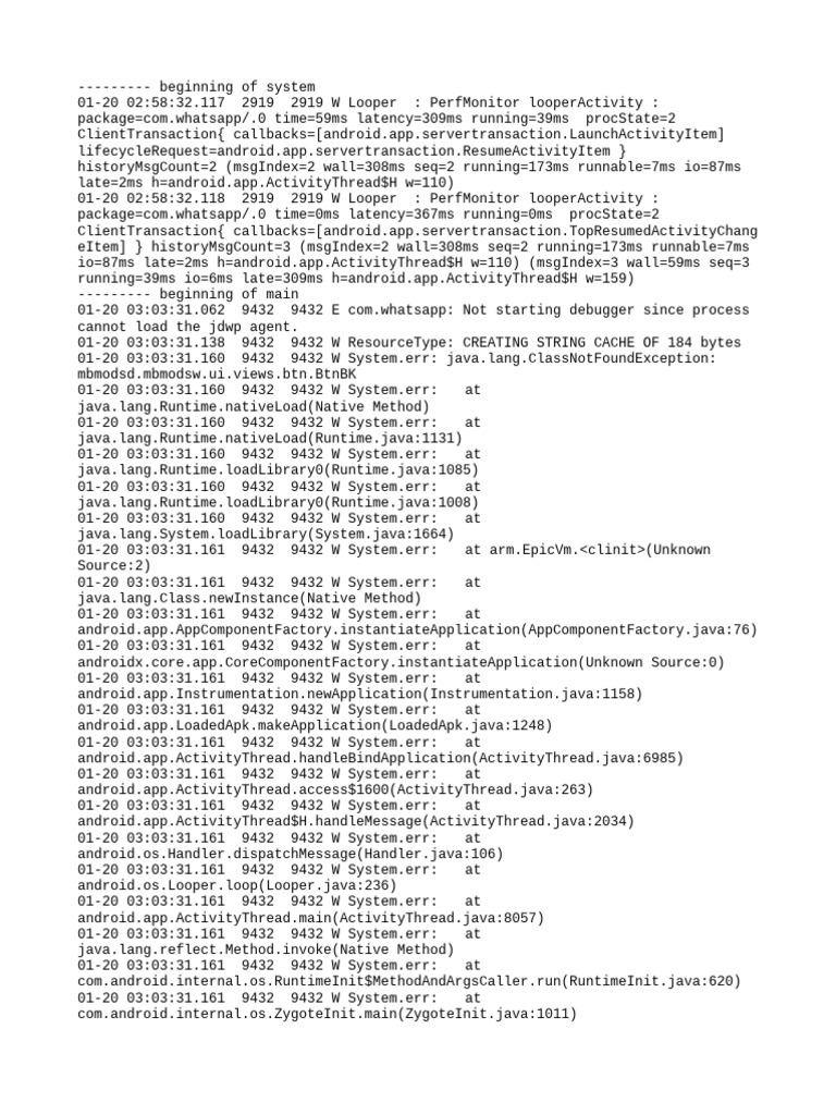 Logcat | PDF | Java (Programming Language) | Android (Operating System)