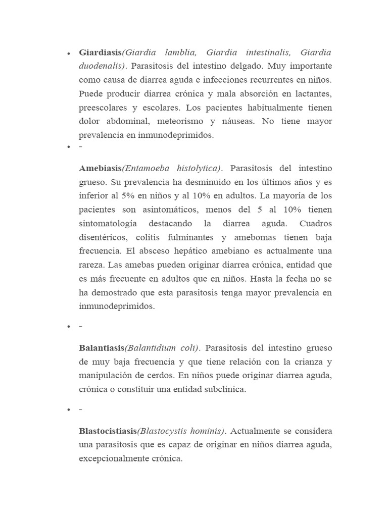 Enfermedades Por Parasitos Pdf Diarrea Animales Y Humanos