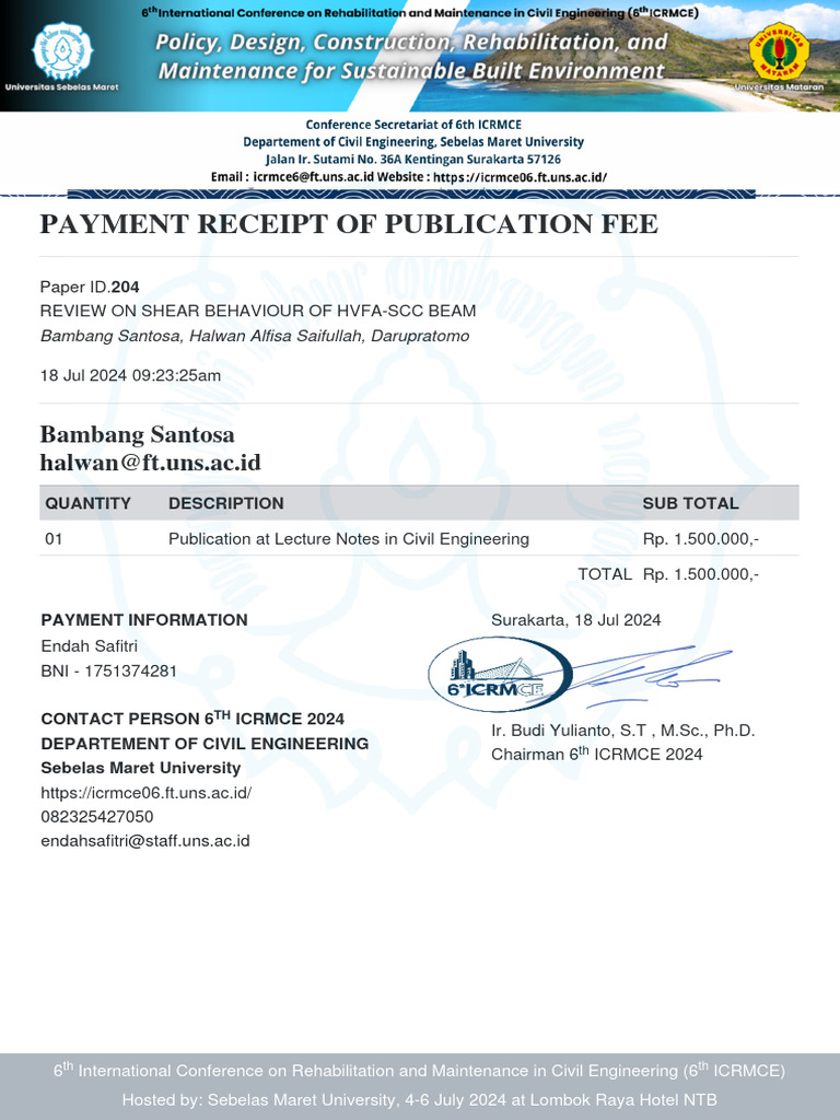 204 - Bambang Santosa - PUB - RECEIPT | PDF