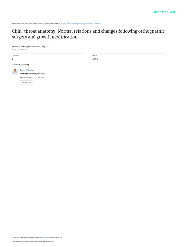 Chin-Throat Anatomy Normal Relations and Changes F | PDF | Orthodontics ...