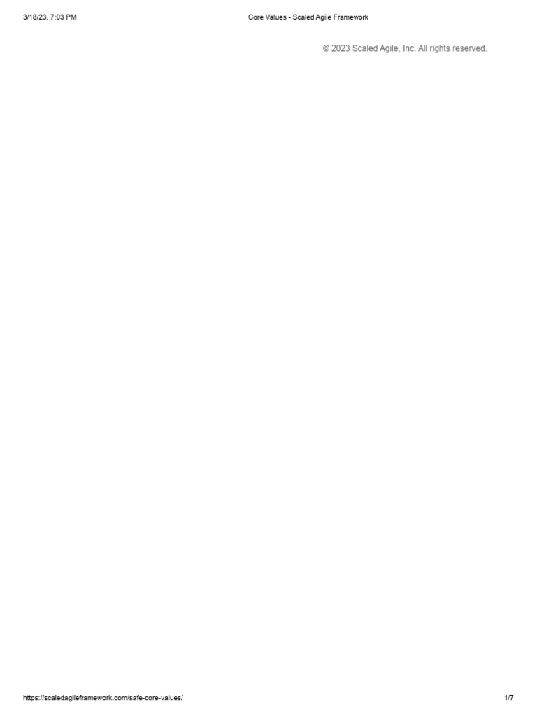 Core Values - Scaled Agile Framework | PDF | Self-Improvement