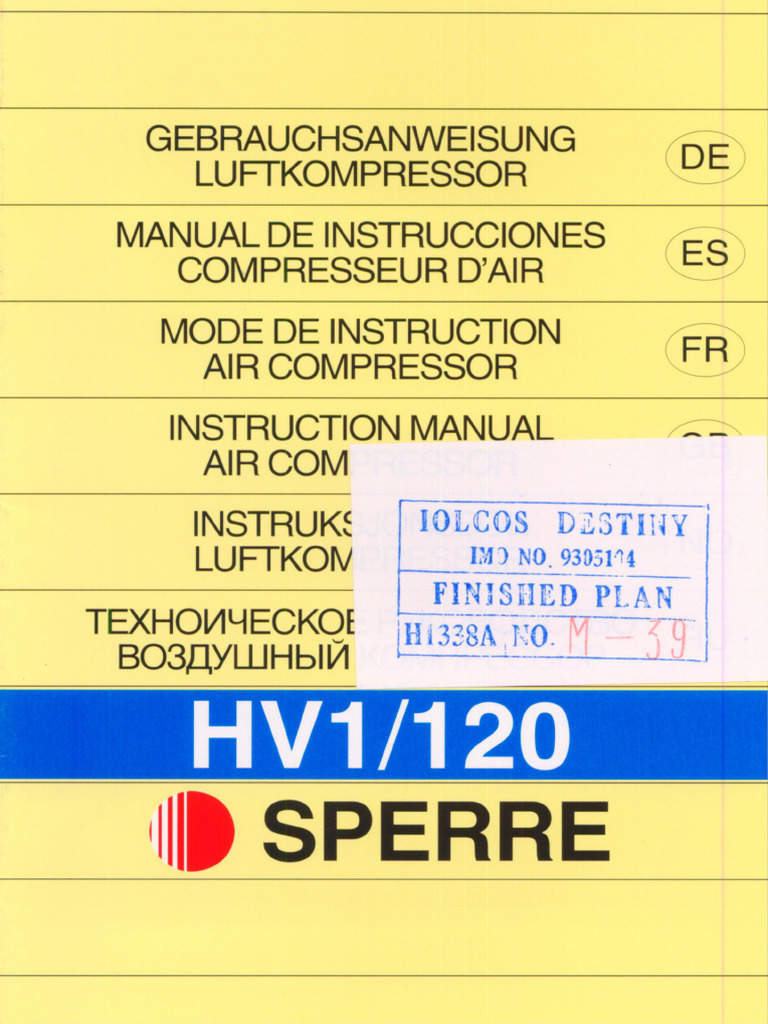 Instruction Manual HV1-120 | PDF