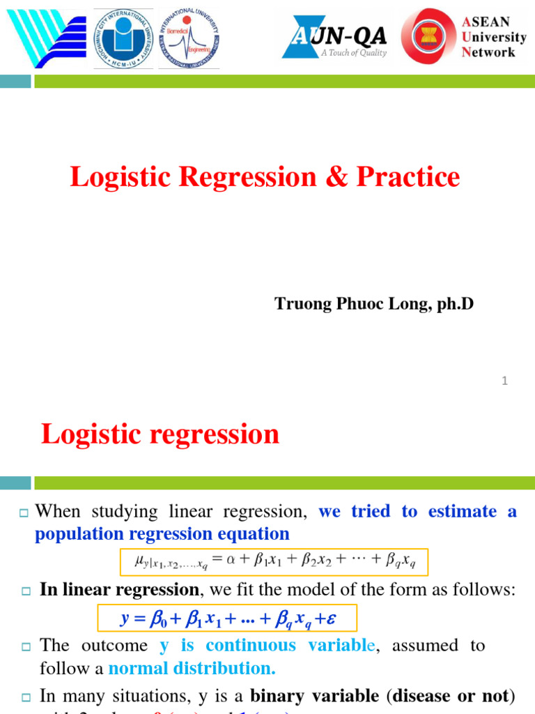 Logistic Regression for Researchers | PDF | Regression Analysis | Logistic Regression
