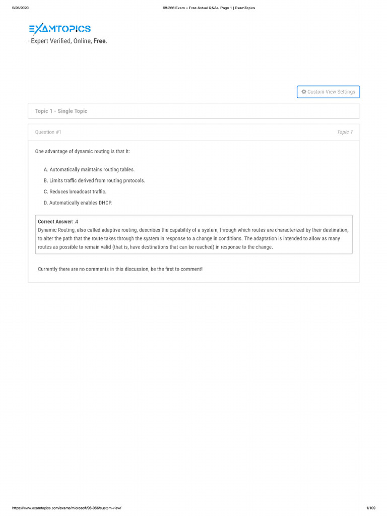 98-366 Exam - Free Actual Q&As, Page 1 - ExamTopics | PDF | Computer ...