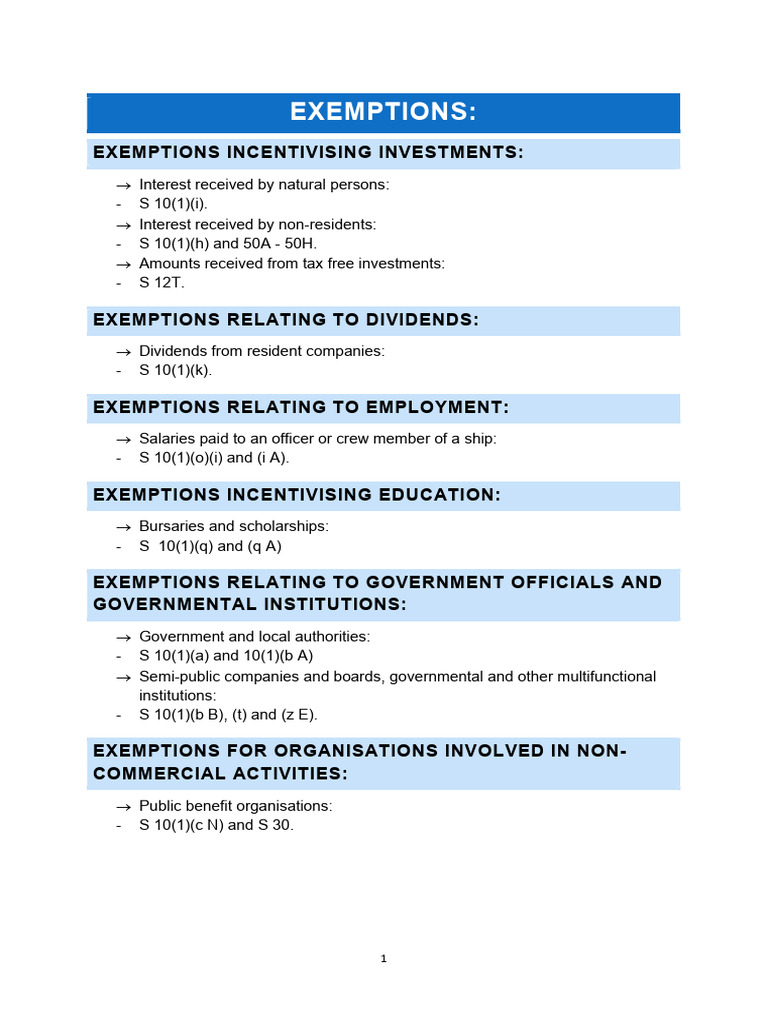 Tax Exemptions and Deductions Overview | PDF | Tax Deduction | Expense
