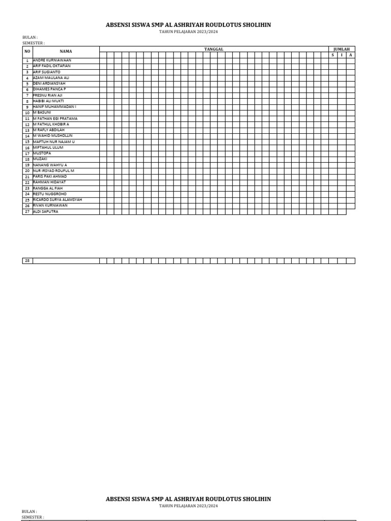 Absen 2023-2024 | PDF