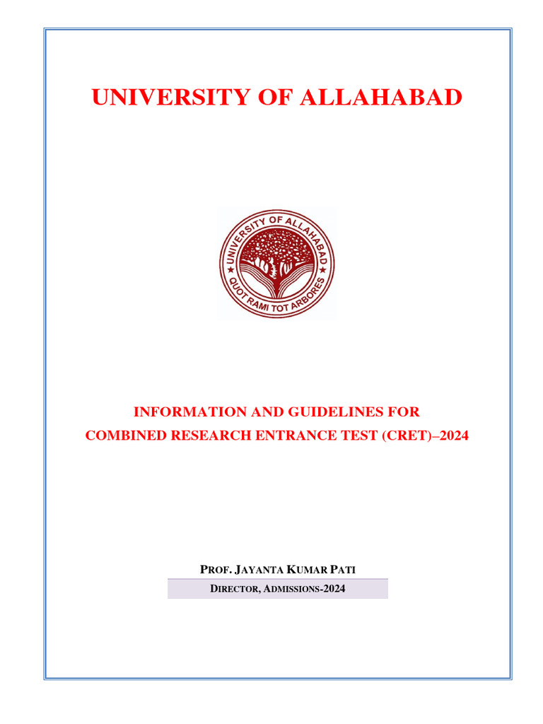 CRET 2024 With Syllabus - 19.01.2024 - Final | PDF | Doctor Of Philosophy | Science