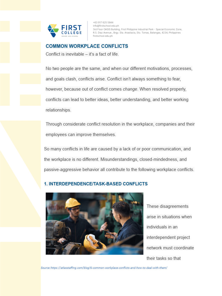 (Module 6) Common Workplace Conflicts | PDF | Leadership | Psychology