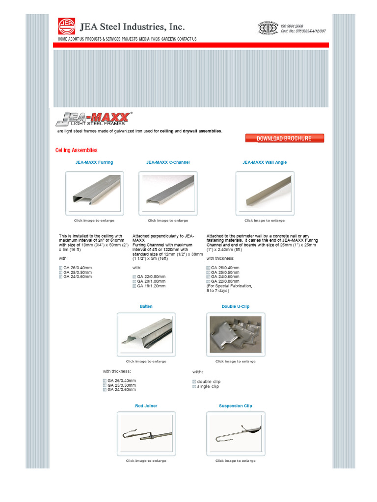 JEA-MAXX Metal Furring and Components | PDF | Screw | Building Materials