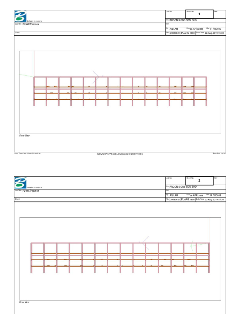 Staad 3D Analysis Model | PDF | Software | Information Technology