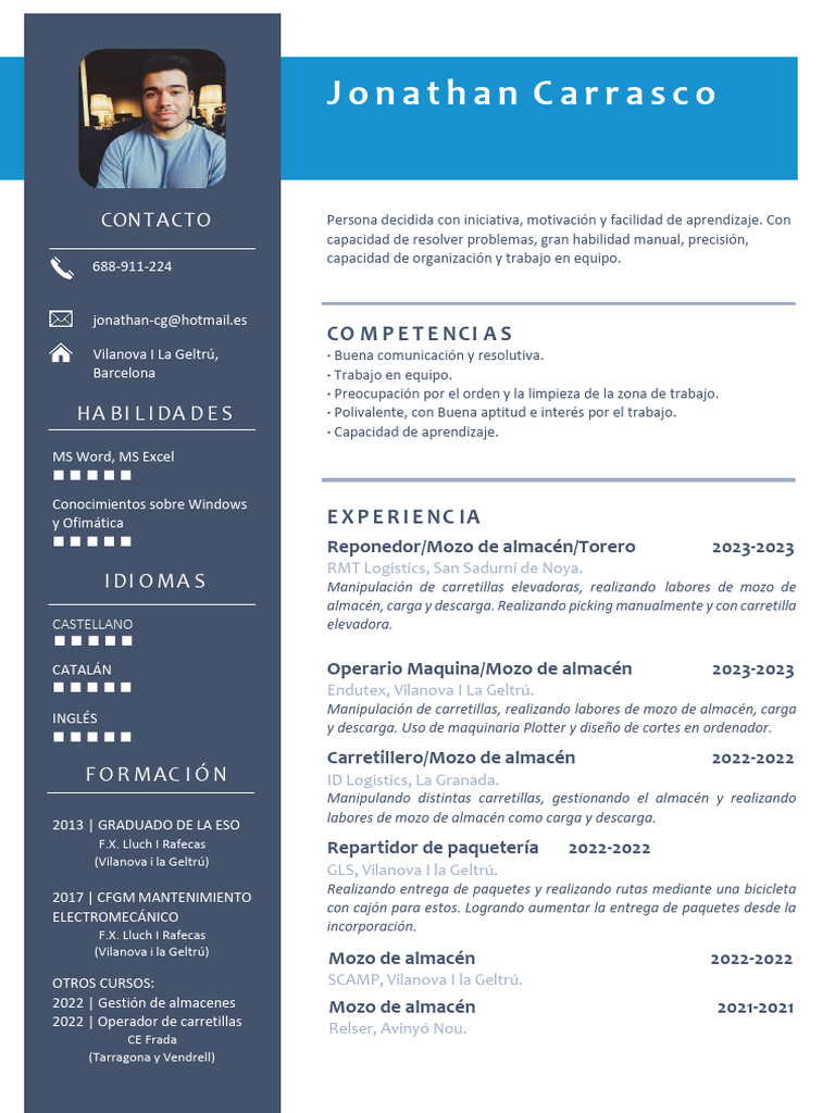 Perfil Profesional de Jonathan Carrasco | PDF