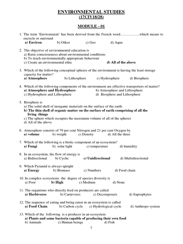 Environmental Studies Notes | PDF | Ecosystem | Soil