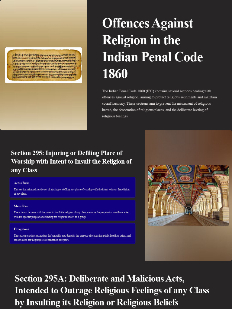 Offences Against Religion in The Indian Penal Code 1860 | PDF ...