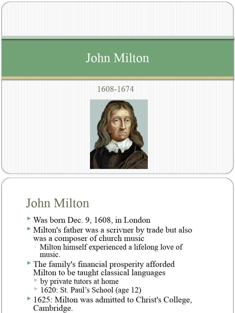 John Milton | PDF | John Milton