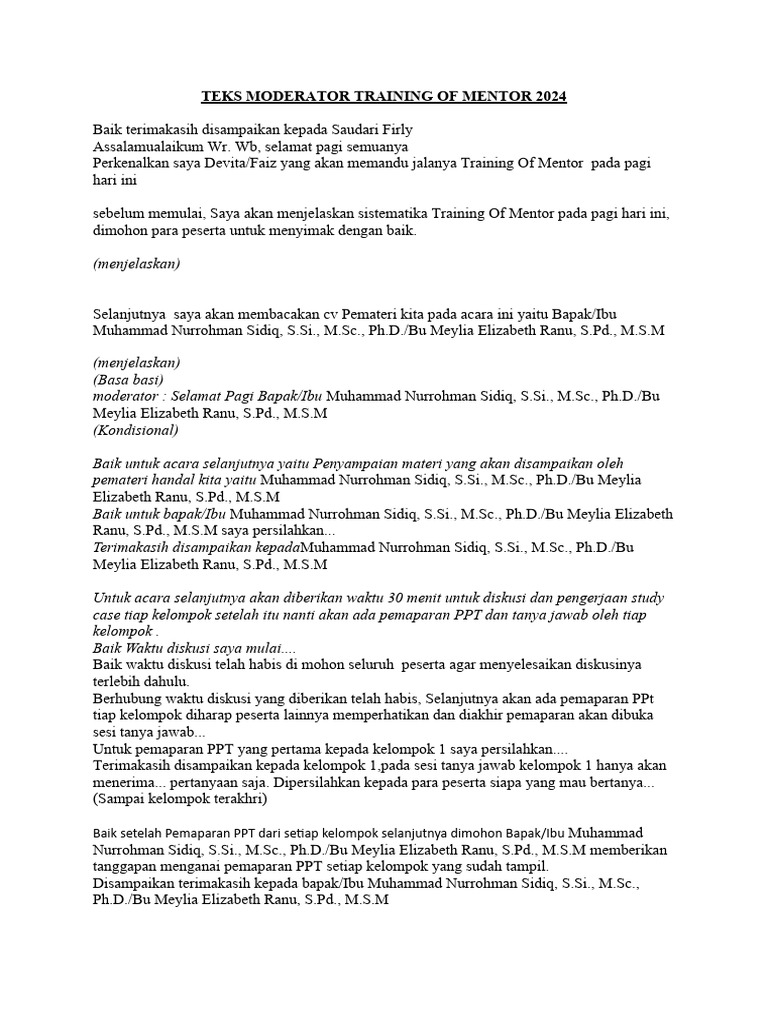 Teks Moderator TOM | PDF