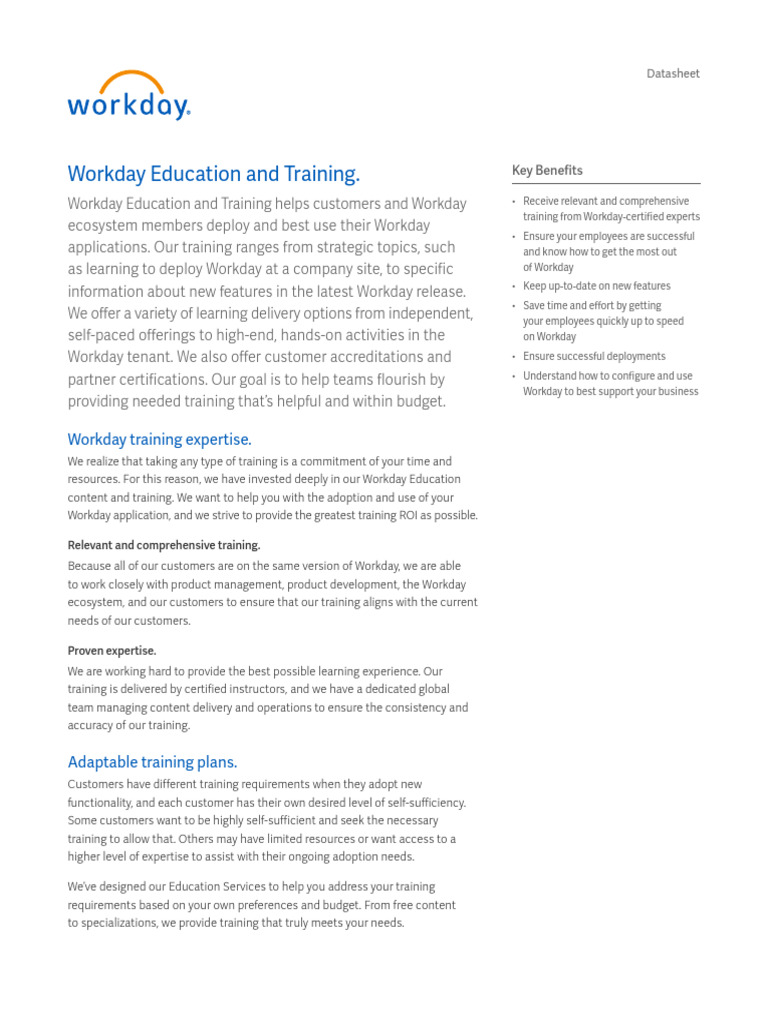 Workday Education and Training Overview | PDF | Learning | Educational ...