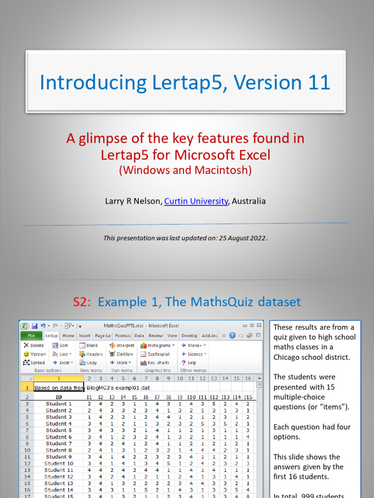 An Introduction To Lertap 5 | PDF | Microsoft Excel | Menu (Computing)