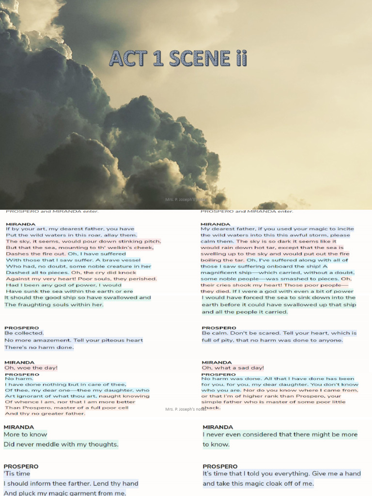 THE TEMPEST ACT 1 SC II | PDF | The Tempest