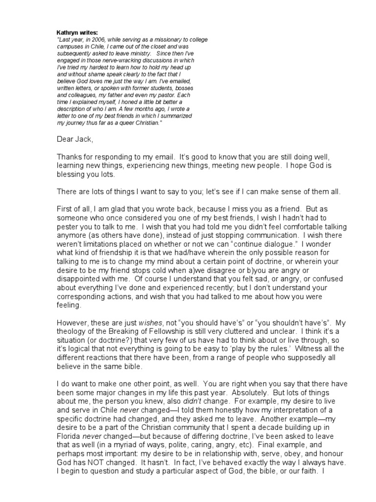 Dear Jack - a coming out letter | Homosexuality | Coming Out | Free 30 ...