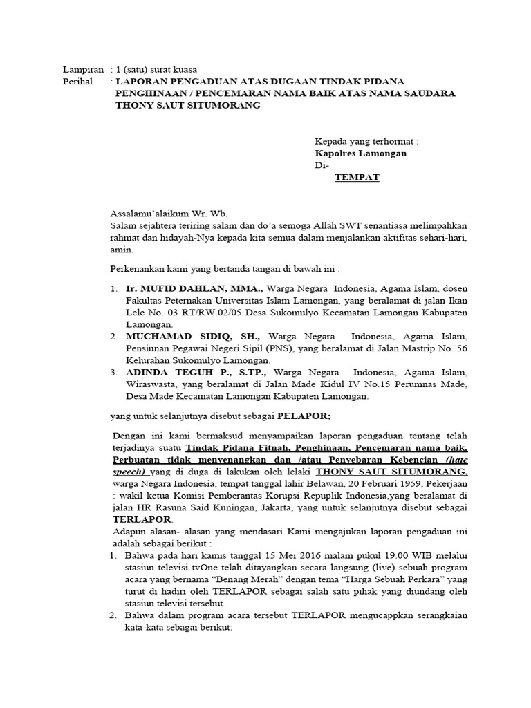 Aduan Versi 3 Orang | PDF