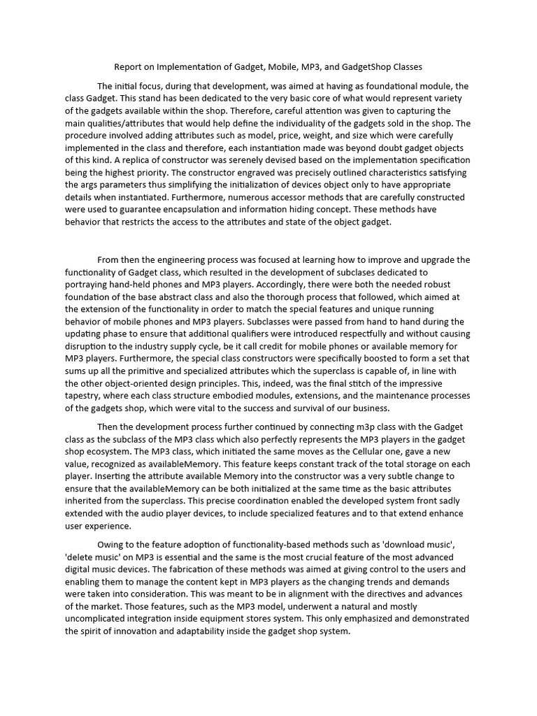 Cc4001 Programming Engineering Report Pdf Class Computer Programming Method Computer