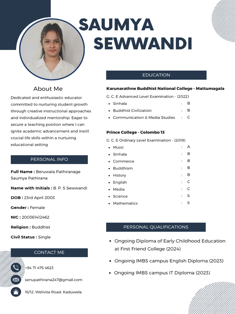 Saumya Sewwandi Resume | PDF