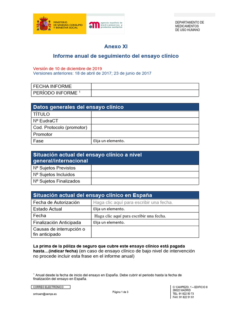 Anexo 3 - Informe Anual de Seguimiento Del EC | PDF | Ensayo clínico | Consentimiento informado