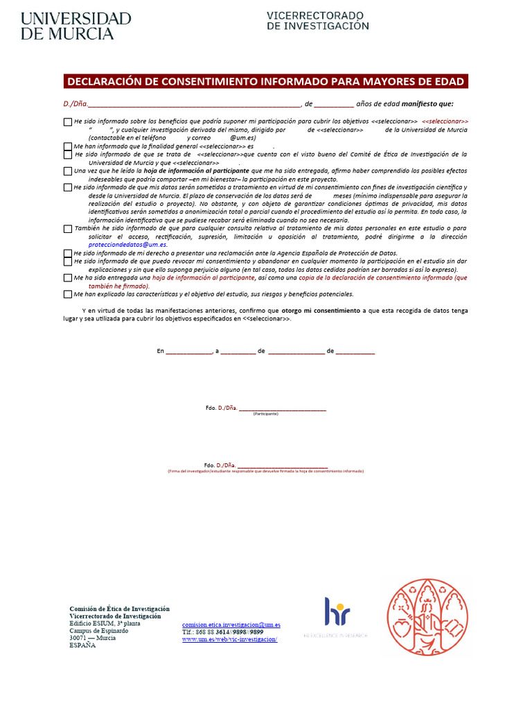 Anexo 8 - Modelo de Consentimiento Informado | PDF | Consentimiento informado