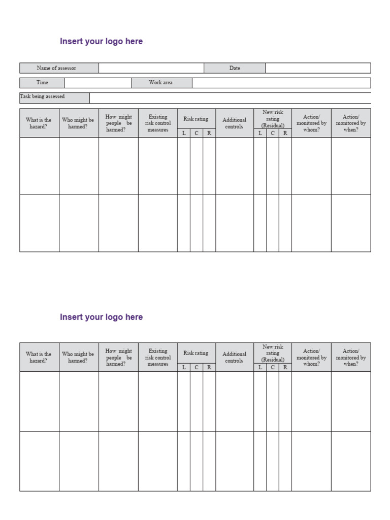 Risk Assessment Form Template | PDF | Risk | Safety