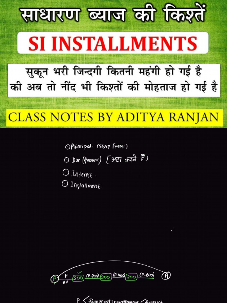 066 Simple Interest Installment Class Notes MATHEMATICS SIM | PDF