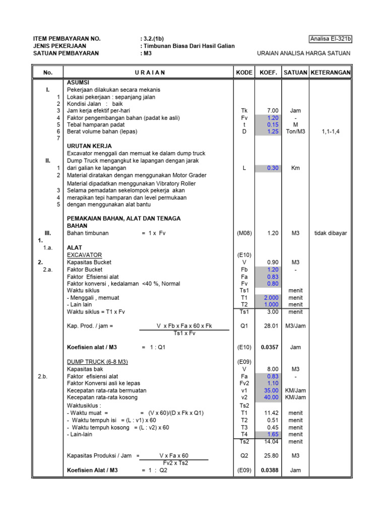 AHSP Galian Timbunan-1-6 | PDF