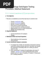 General Sheath Test Procedure HV Cable | PDF | Direct Current | Switch