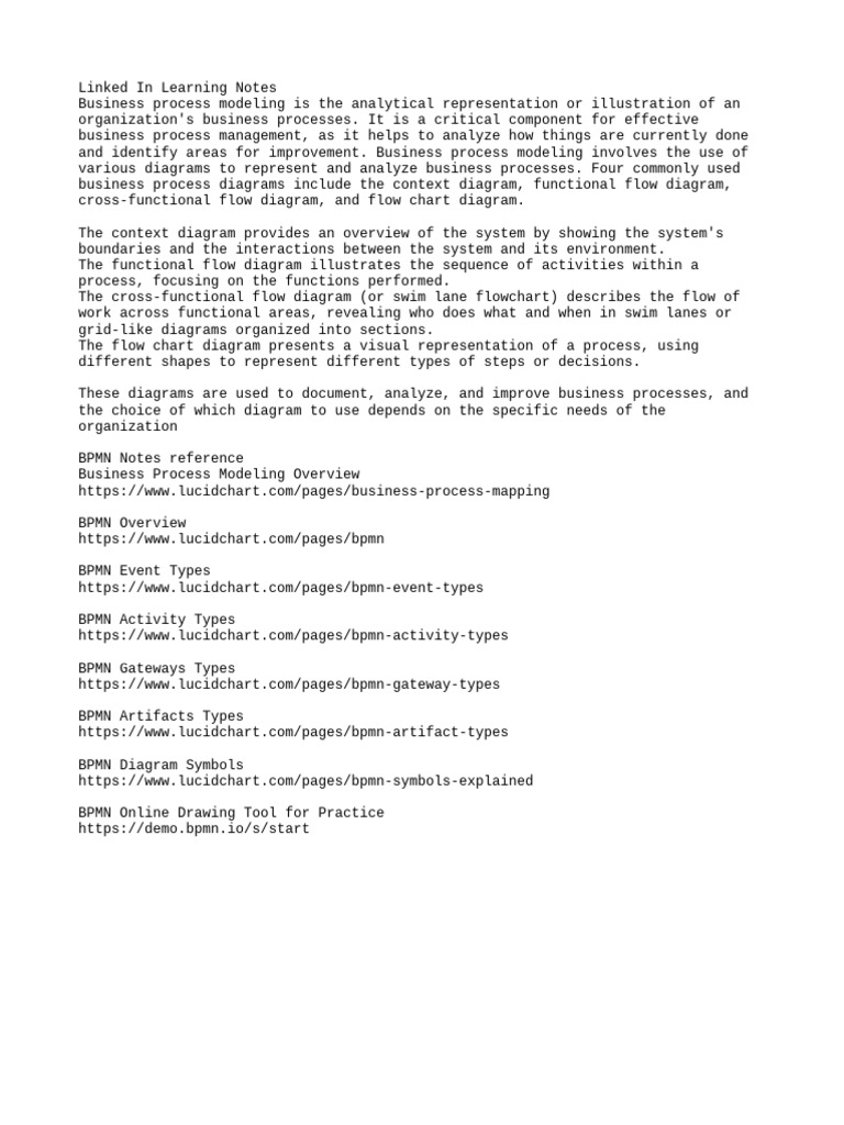 BPMN Notes Reference | PDF