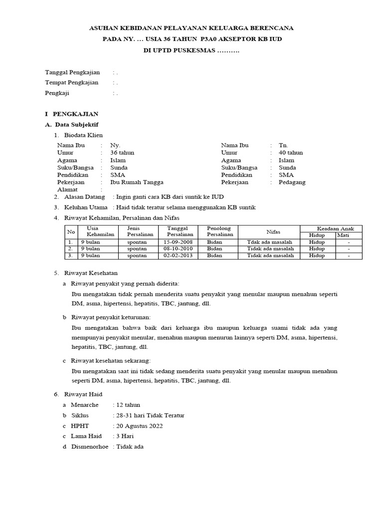 Soap KB Iud | PDF | Kesehatan Holistik | Gaya Hidup