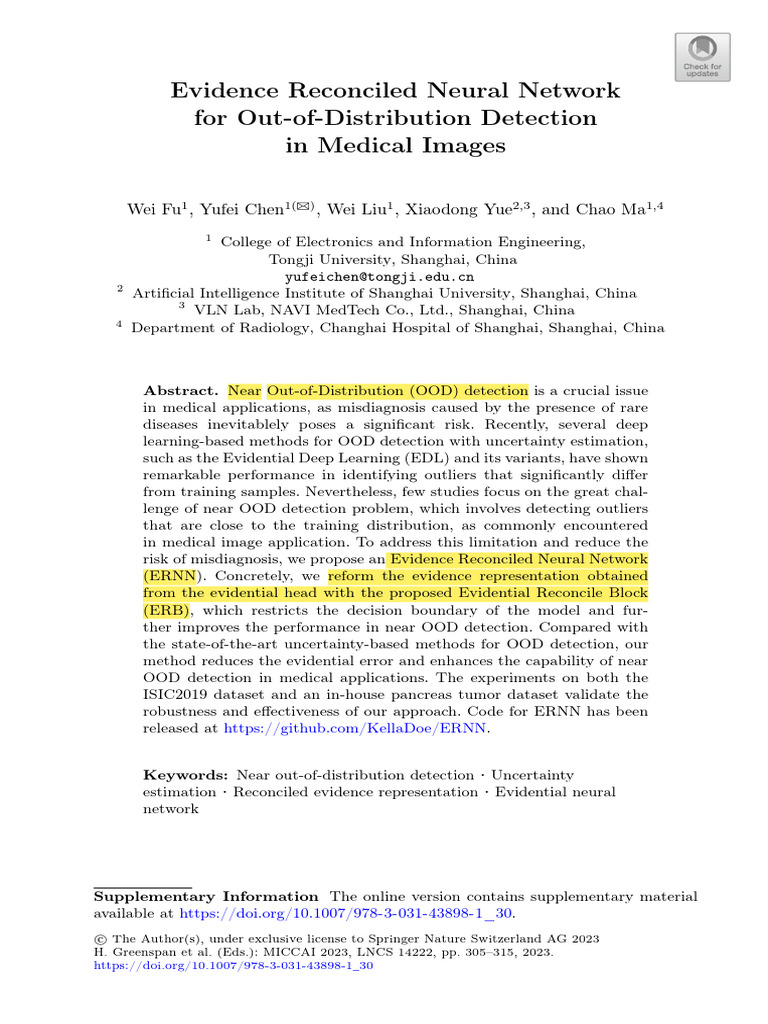 Evidence Reconciled Neural Network For Out Of Distribution Detection In Medical Images Pdf