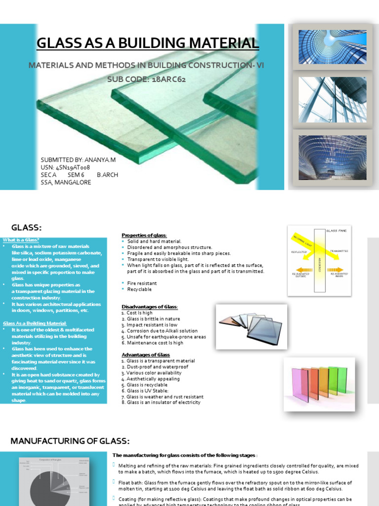 Properties and Applications of Glass in Construction | PDF | Glasses ...