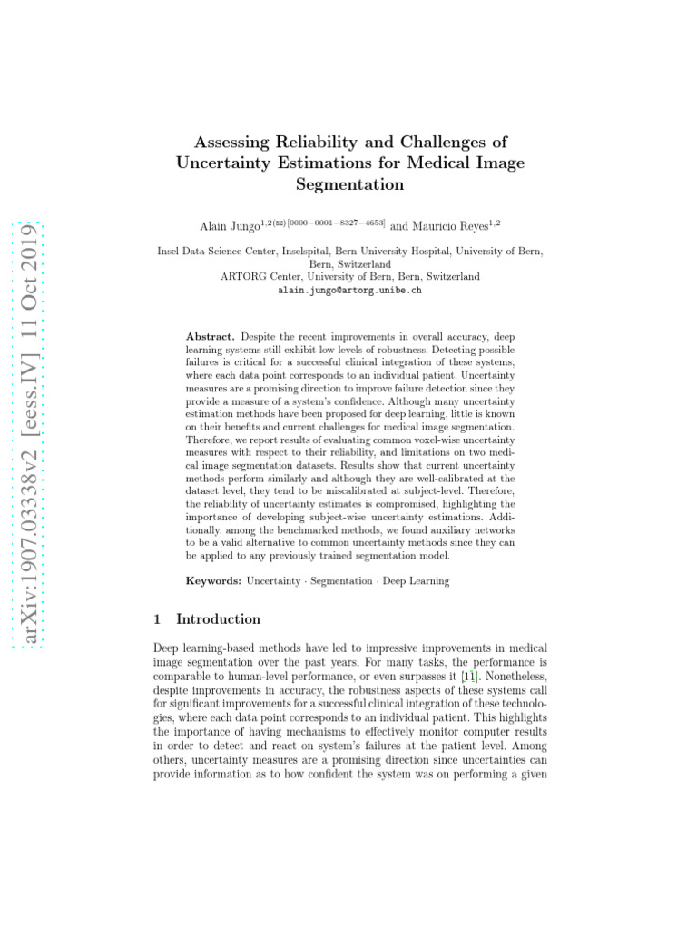 Assessing Reliability and Challenges of Uncertainty Estimations For Medical Image Segmentation ...