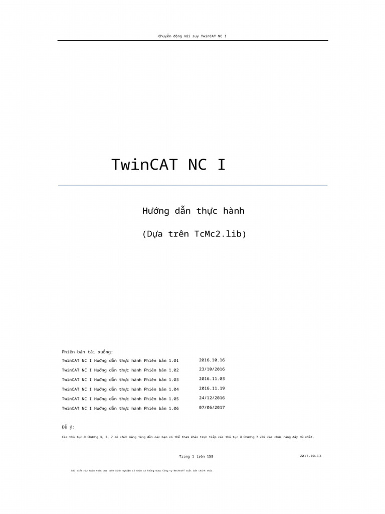 Twincat Nc i 插补运动入门v1.07 - 2017!10!13 | PDF